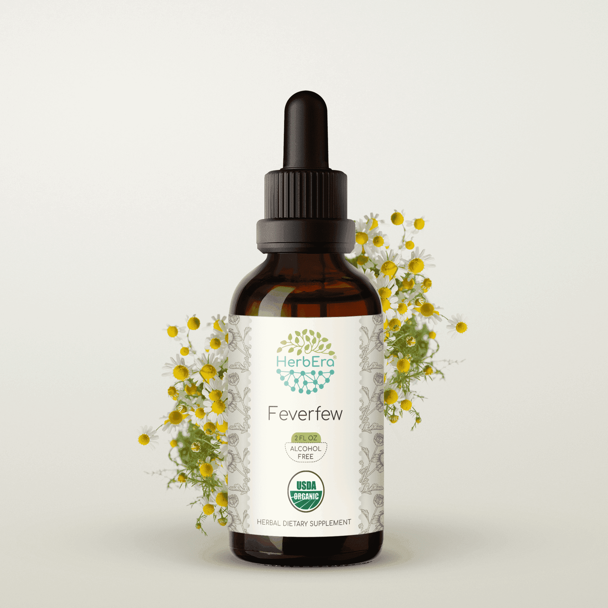 HerbEra Feverfew Tincture, Organic Herbal Dietary Supplement for ...