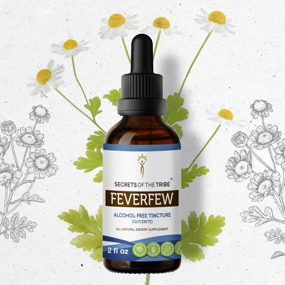 Feverfew Tincture Alcohol-FREE Extract, Organic Feverfew (Tanacetum ...