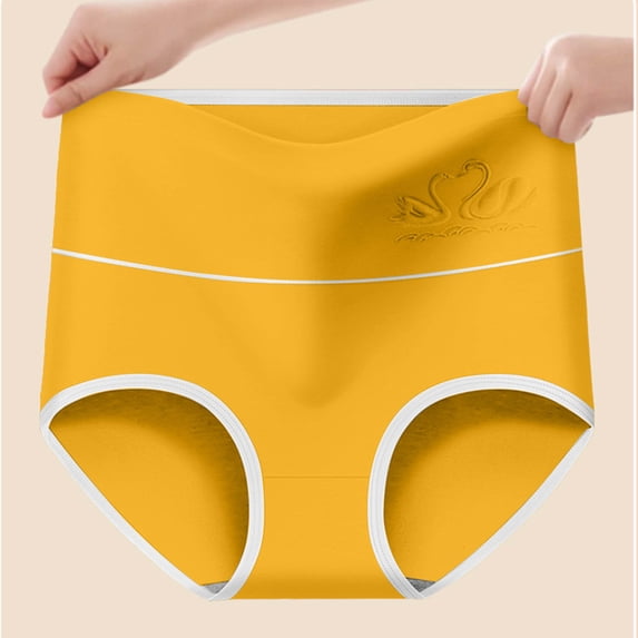 Fewfanhhot Womens Underwear High Elastic Mid Waist Full Coverage Brief ...