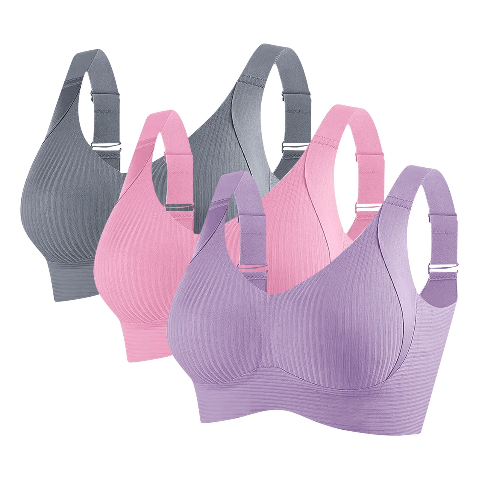 Fewfanhot 3 Pack Jelly Bras for Women No Underwire Push Up Bra Ultimate ...