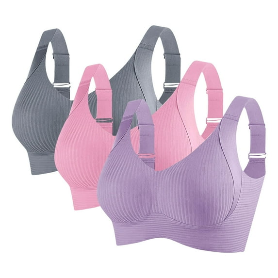 Fewfanhot 3 Pack Jelly Bras for Women No Underwire Push Up Bra Ultimate ...