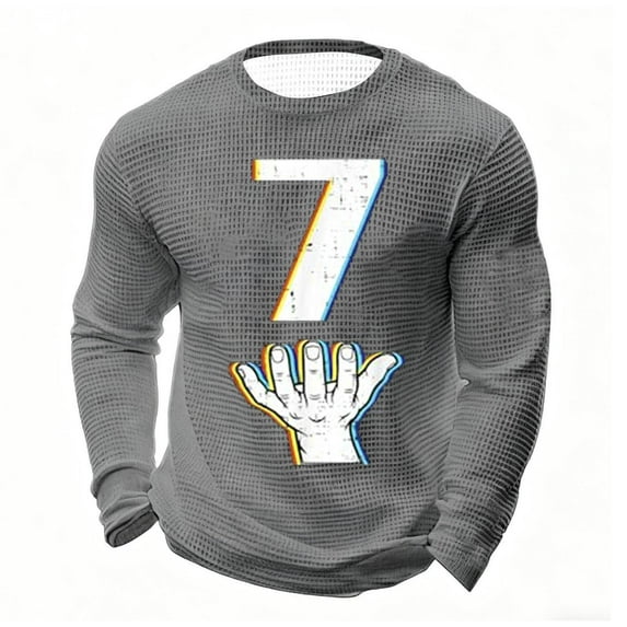 Fewfanhot 6 7 Shirt Home Wear T-Shirts Long Sleeve Plus Size Waffle Tee ...