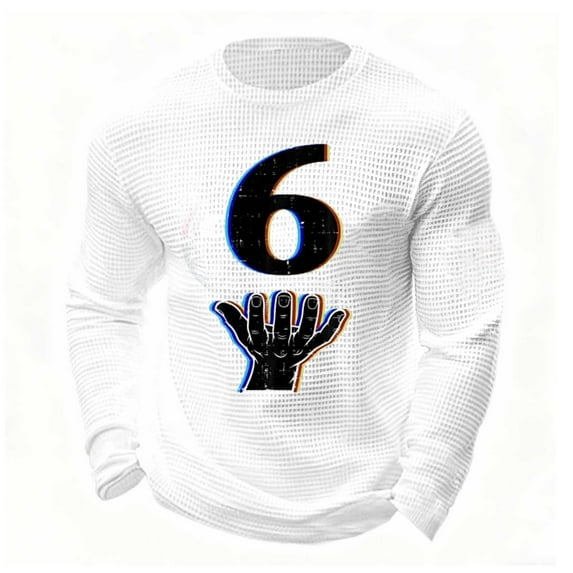 Fewfanhot 67 Shirt Home Wear T-Shirts Long Sleeve Plus Size Waffle Tee ...