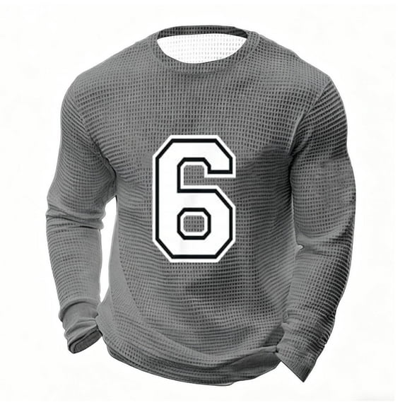 Fewfanhot 67 Shirt Home Wear T-Shirts Long Sleeve Plus Size Waffle Tee ...