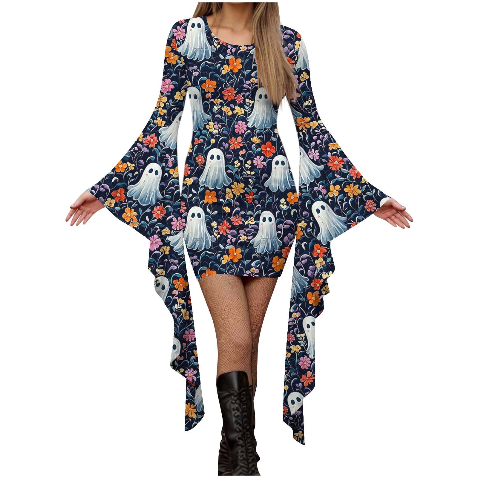 Fewfanhot Halloween Dresses for Women Elegant Classy Casual Crewneck ...
