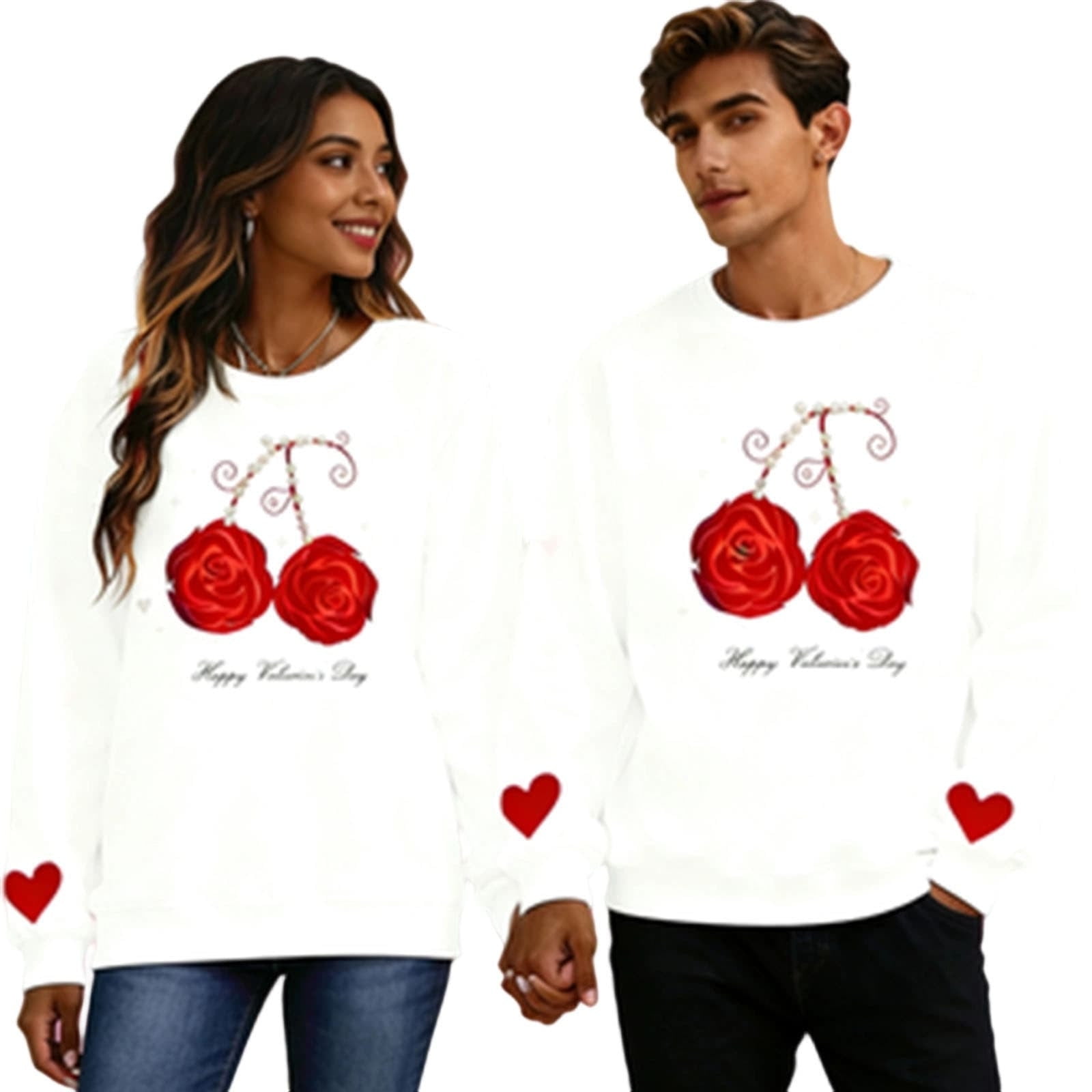 Fewfanhot Long Sleeve Shirts for Women Couple Style Crew Neck ...