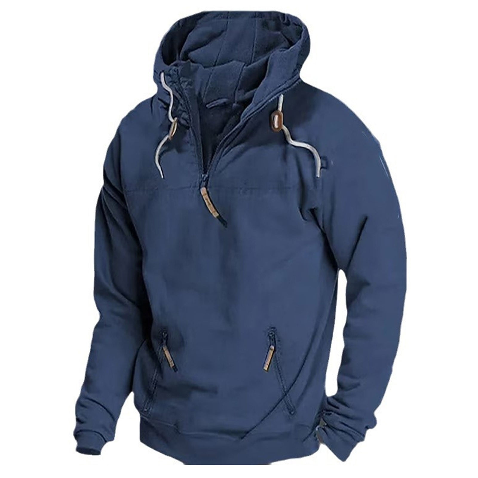 Fewfanhot Men Sweatshirt 1/4 Zip Pullover Winter 2025 Soild Color ...