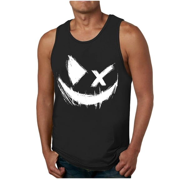 Fewfanhot Men's Fashion Print Stretch Fit Sleeveless T-Shirt, Athletic ...