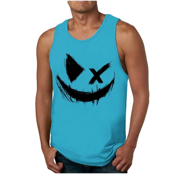 Fewfanhot Men's Fashion Print Stretch Fit Sleeveless T-Shirt, Athletic ...