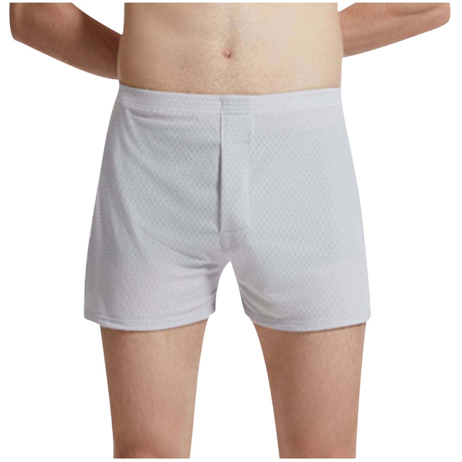 Fewfanhot Men's Lounge Shorts Solid Color Loose Boxer-Style Mesh Design ...
