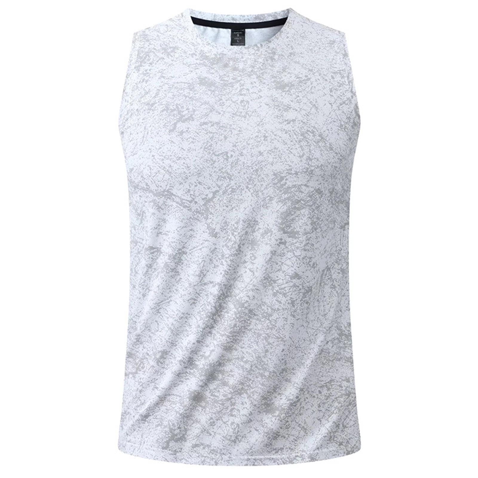 Fewfanhot Men's Printed Quick-Dry Round Neck Tank Top, Moisture-Wicking ...