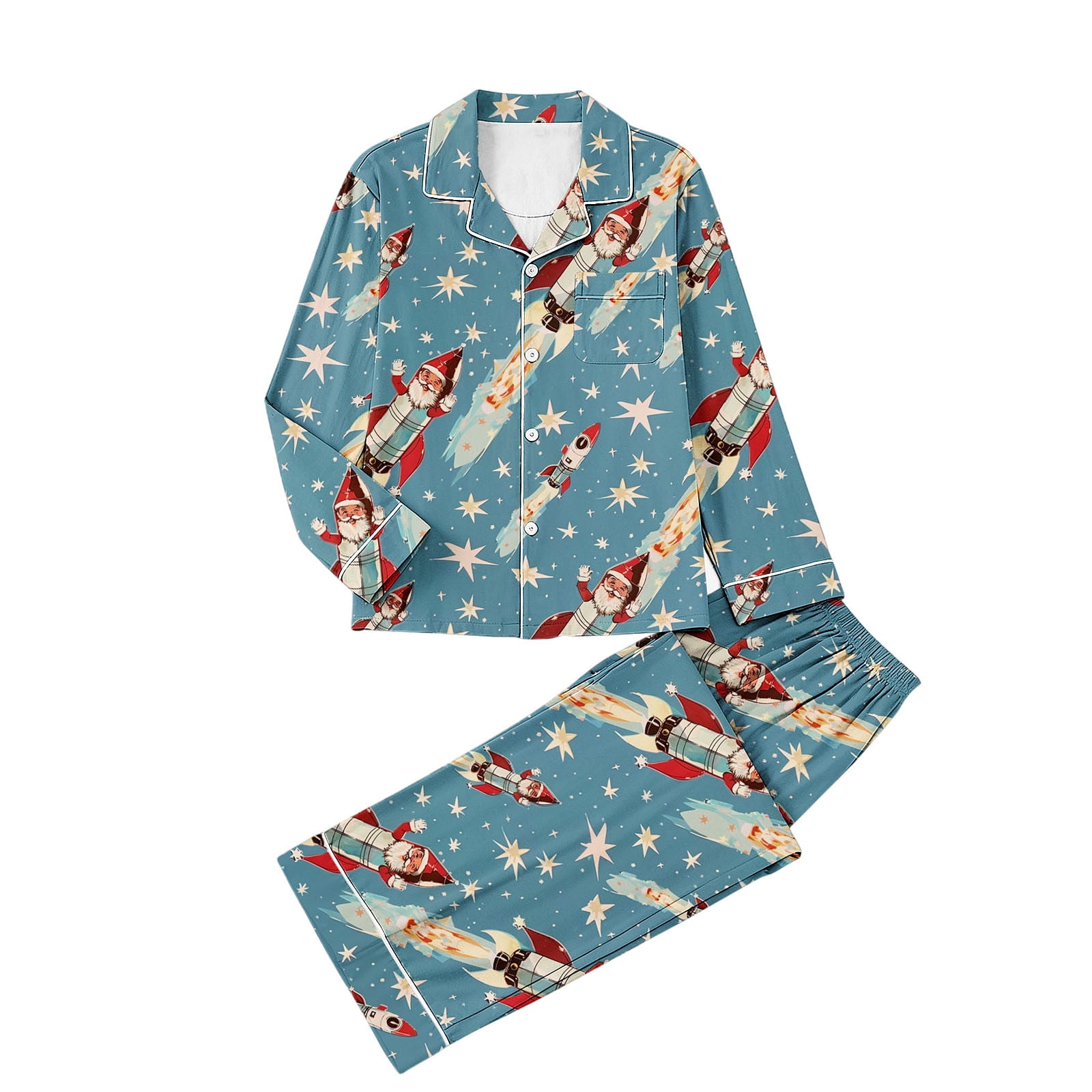 Fewfanhot Pajamas for Women Long Sleeve Sleepwear Soft Button Down Pjs ...