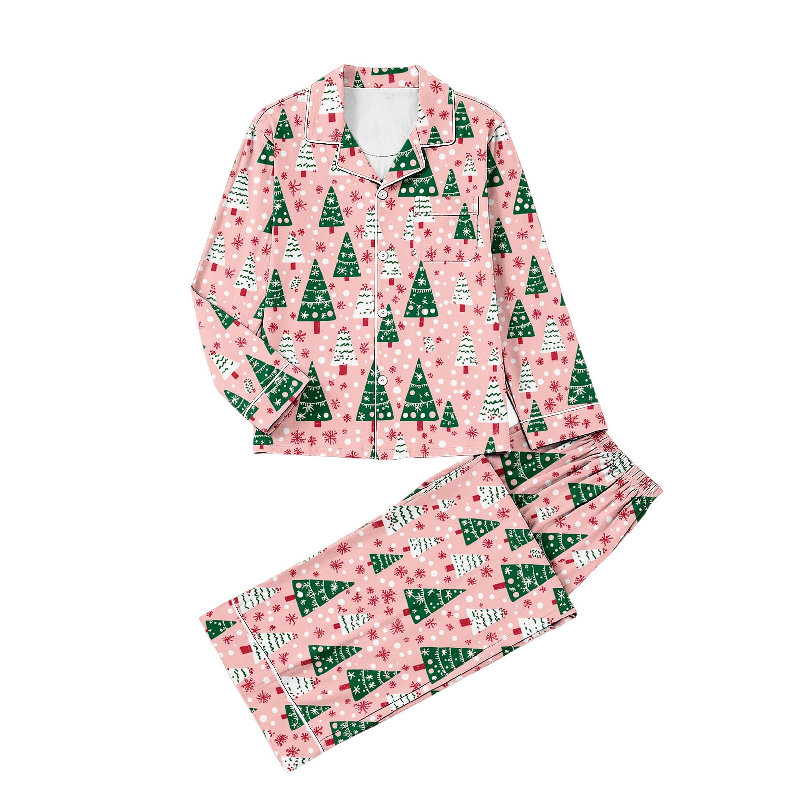 Fewfanhot Pajamas for Women Set Long Sleeve Sleepwear Soft Button Down ...