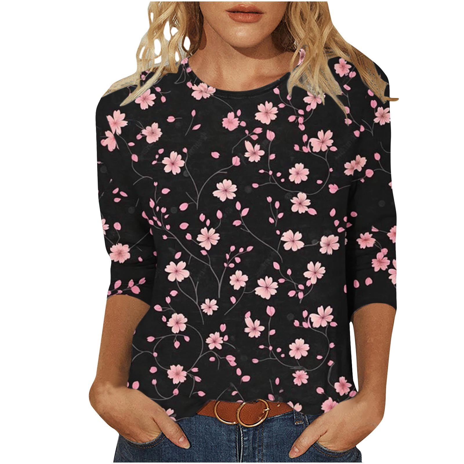 Fewfanhot Spring Outfits for Women 3/4 Length Sleeve Dressy Casual ...