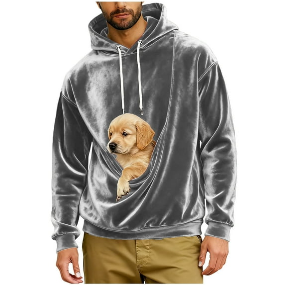 Fewfanhot Sweatshirts for Men Pet Carrier Hoodie Cat Dog Pouch Holder ...