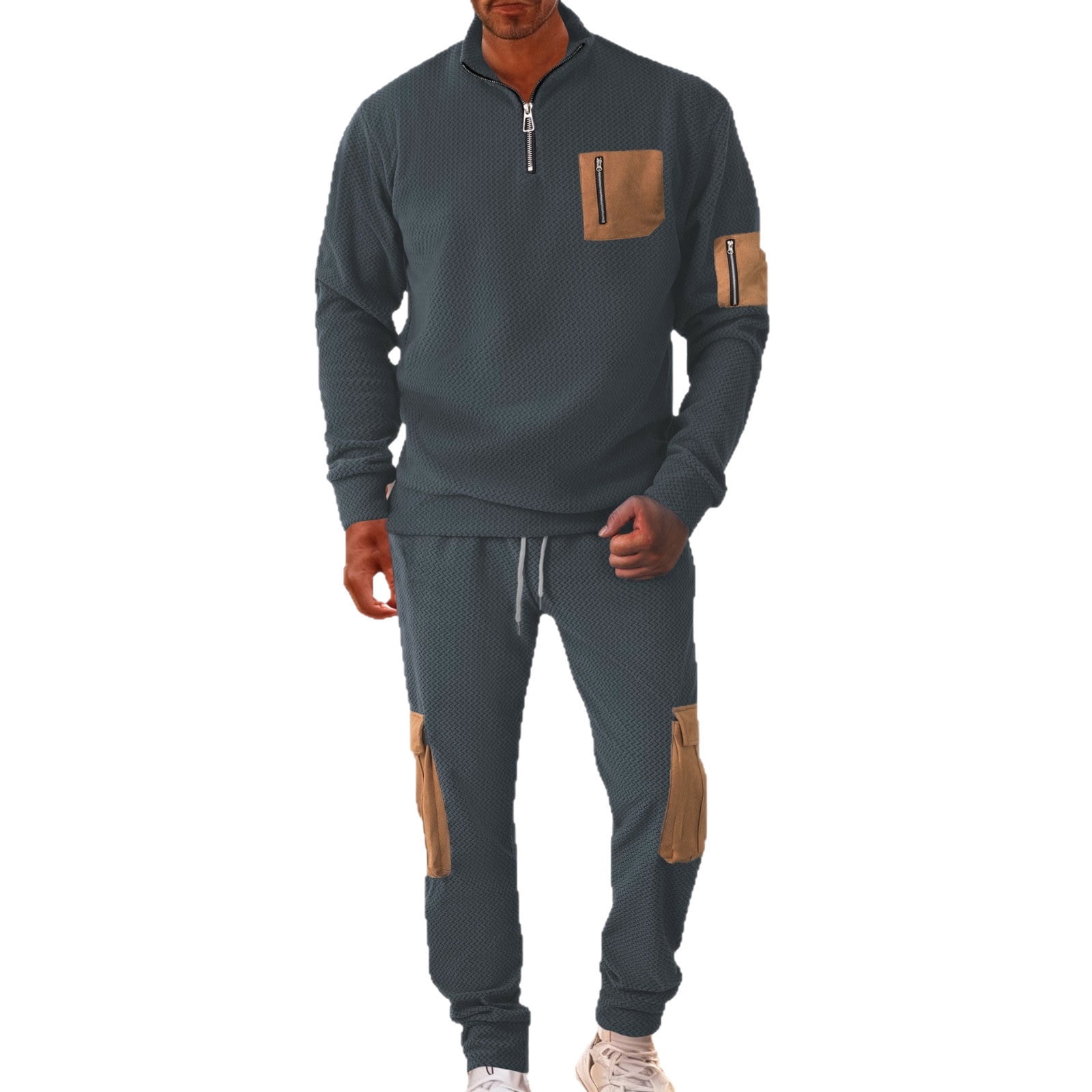Fewfanhot Sweatsuits for Men 2 Piece Casual Sweat Jogging Suit Set ...