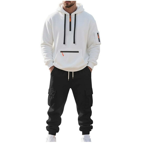 Fewfanhot Sweatsuits for Men 2 Piece Set Hoodie Casual Tracksuits ...