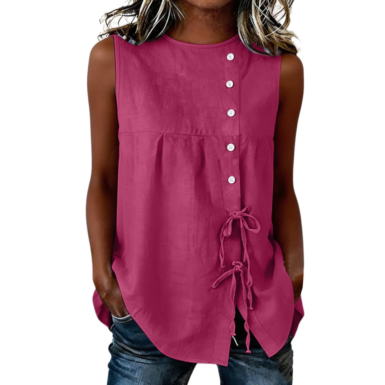 Fewfanhot Trendy Tops for Women 2026 Summer Lace Tie Front Tank Beach ...