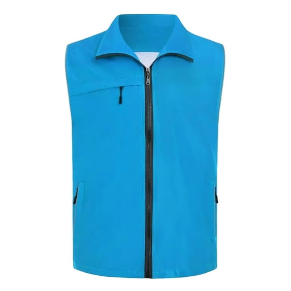 Fewfanhot Unisex Full Zip Stand Collar Vest, Functional Lightweight ...