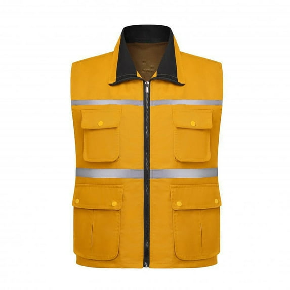 Fewfanhot Unisex Multi-Pocket Stand Collar Utility Vest, Breathable ...