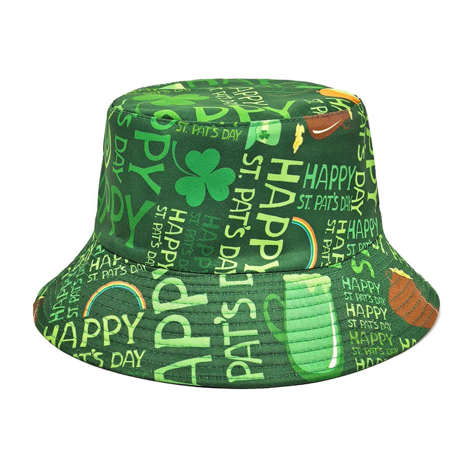 Fewfanhot Unisex St. Patrick's Day Fishing Hat Double Sided Print ...