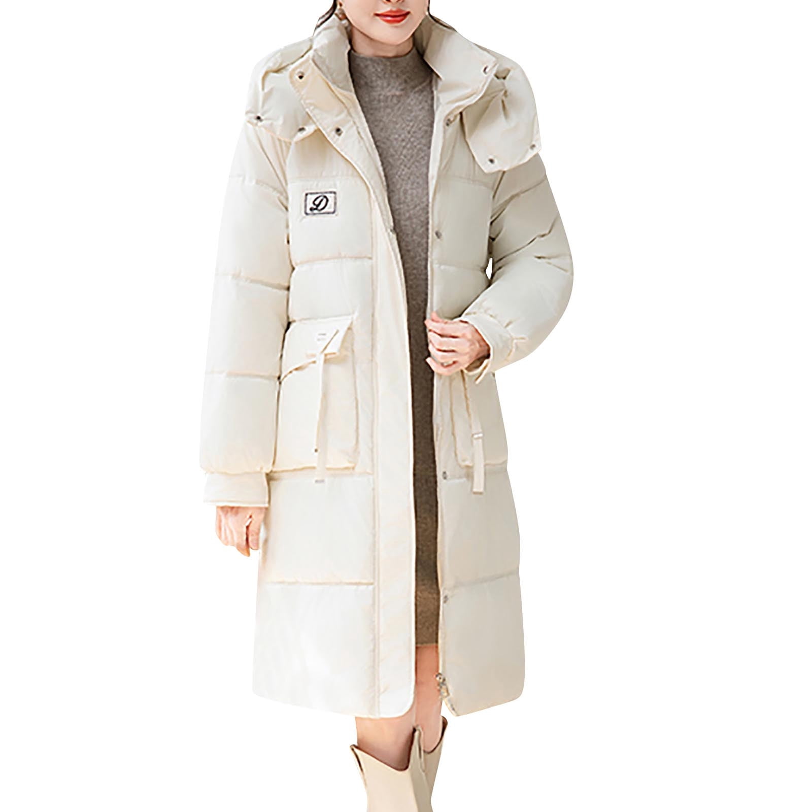 Fewfanhot Women Clothing Hooded Down Zipper Thick Loose Long Warm ...