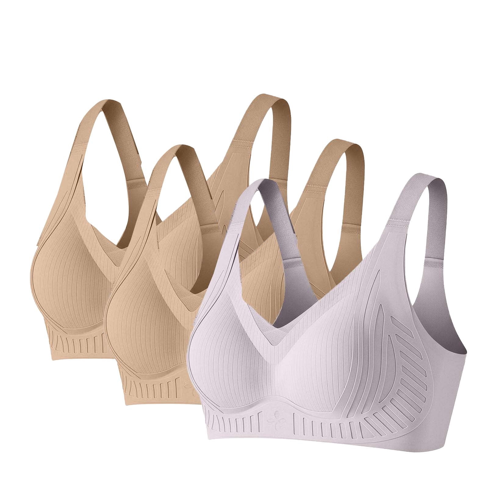 Fewfanhot Women's Bras 3PC Women's Seamless Push Up Bras, Side Support ...