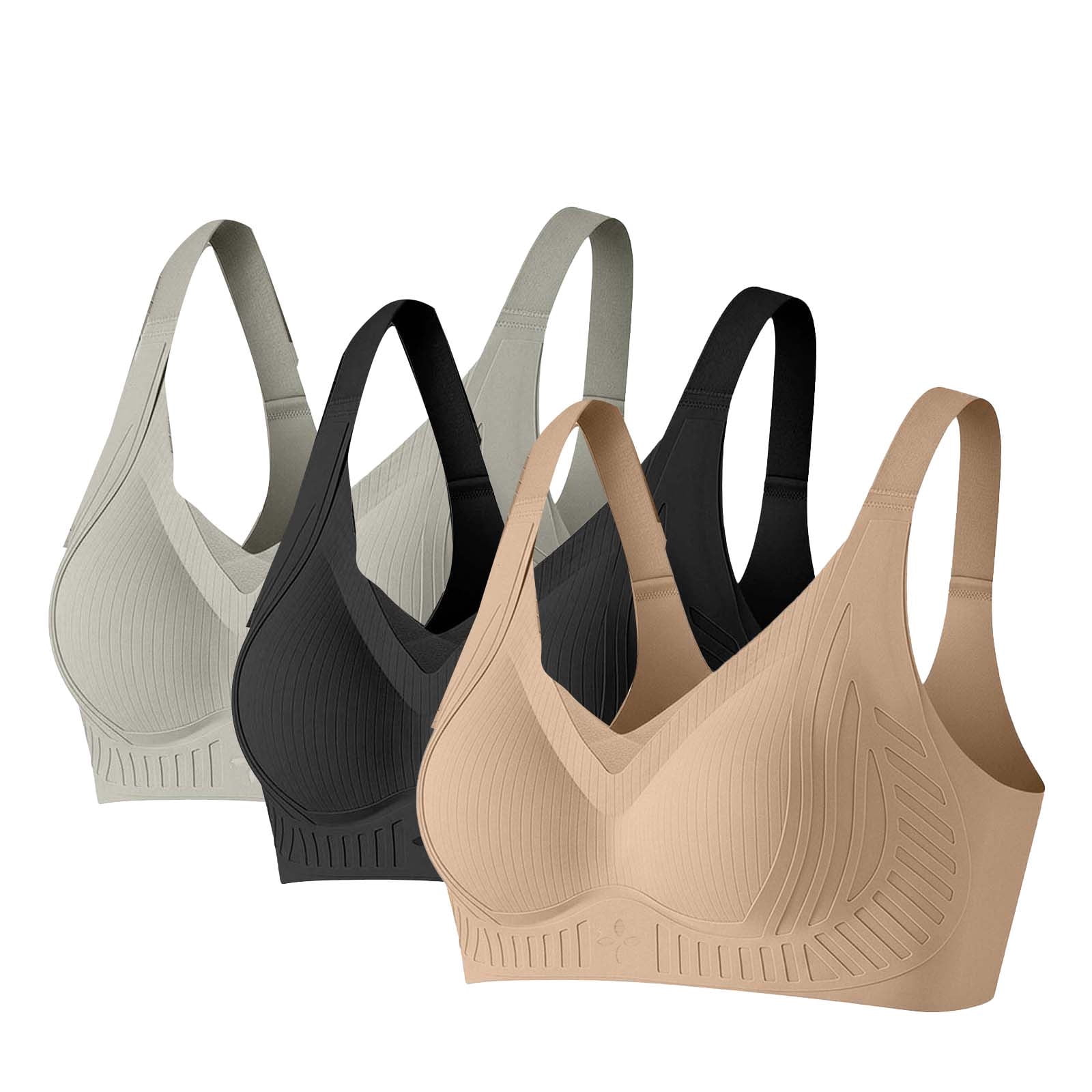 Fewfanhot Women's Bras 3PC Women's Seamless Push Up Bras, Side Support ...