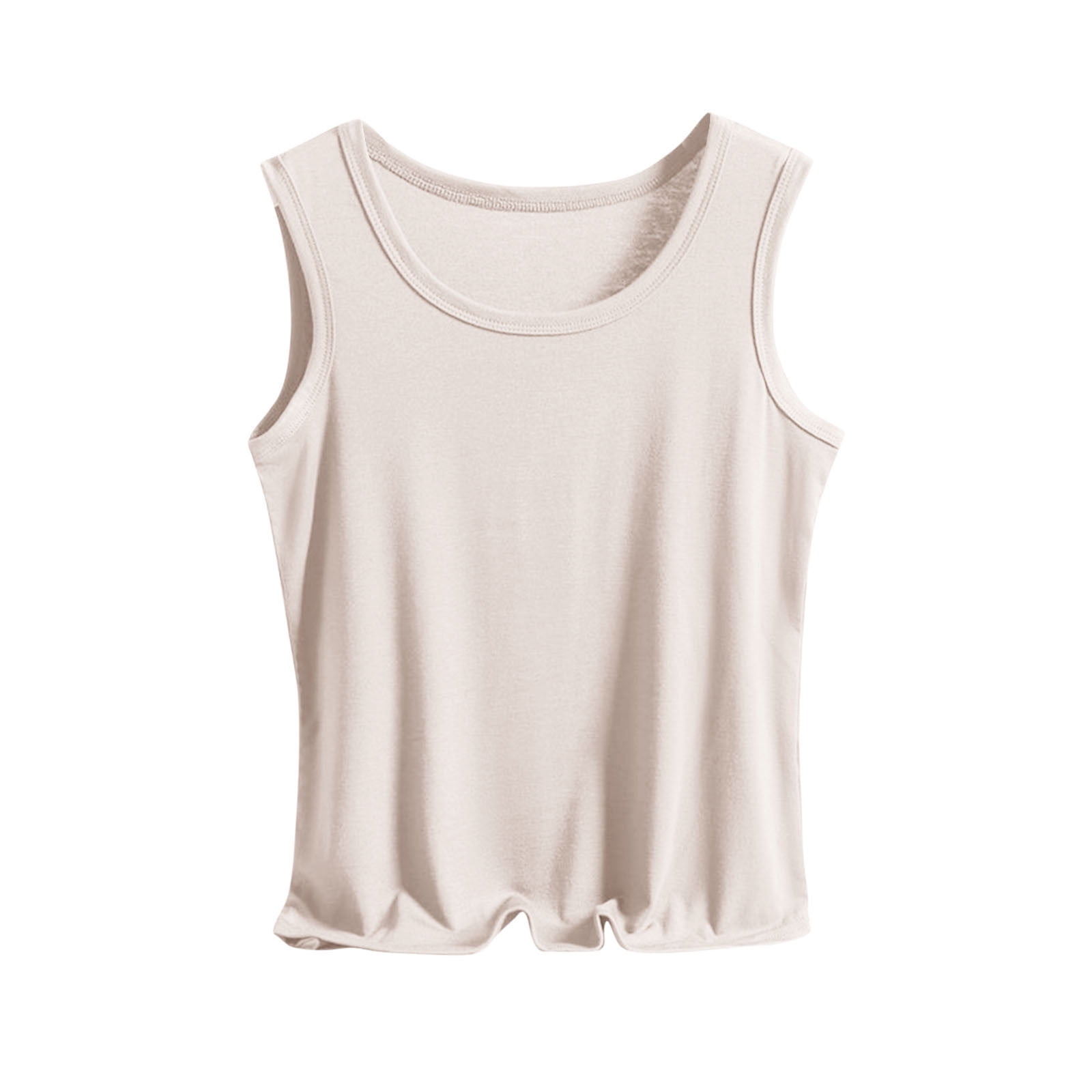 Fewfanhot Women's Classic Round Neck Tank Top Solid Color Ribbed ...