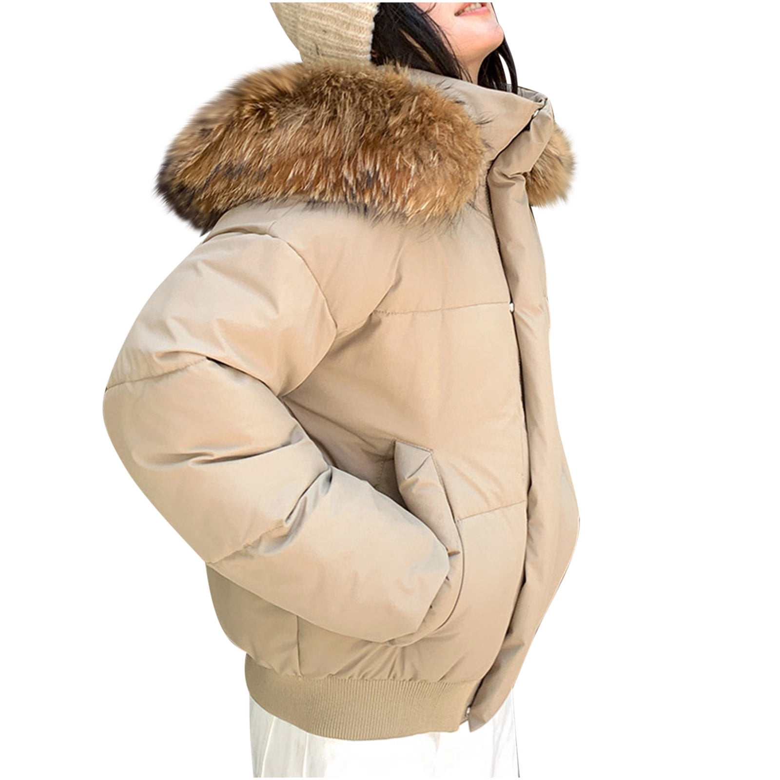 Fewfanhot Women's Clothing Fall Winter Collar Winter Oversized Mid ...