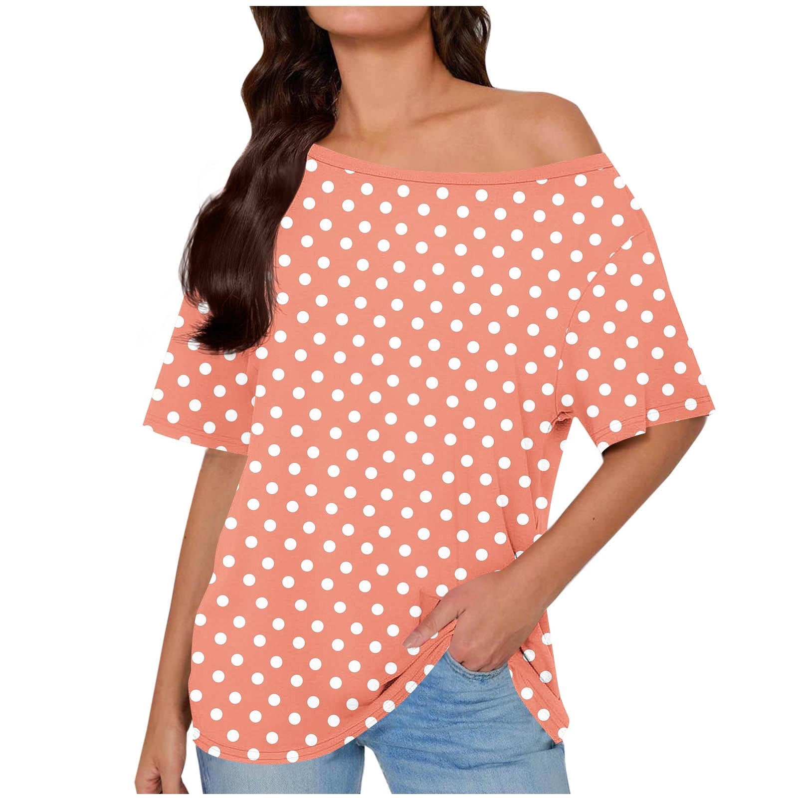 Fewfanhot Women's Clothing Loose Fit Tshirts Short Sleeve Summer Tops ...
