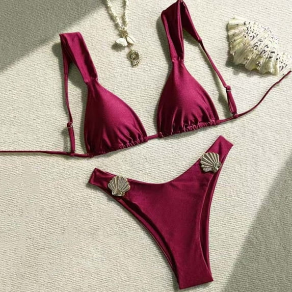 Fewfanhot Women's Conservative Cover-Up Swimwear Set, Daily Beach Two ...