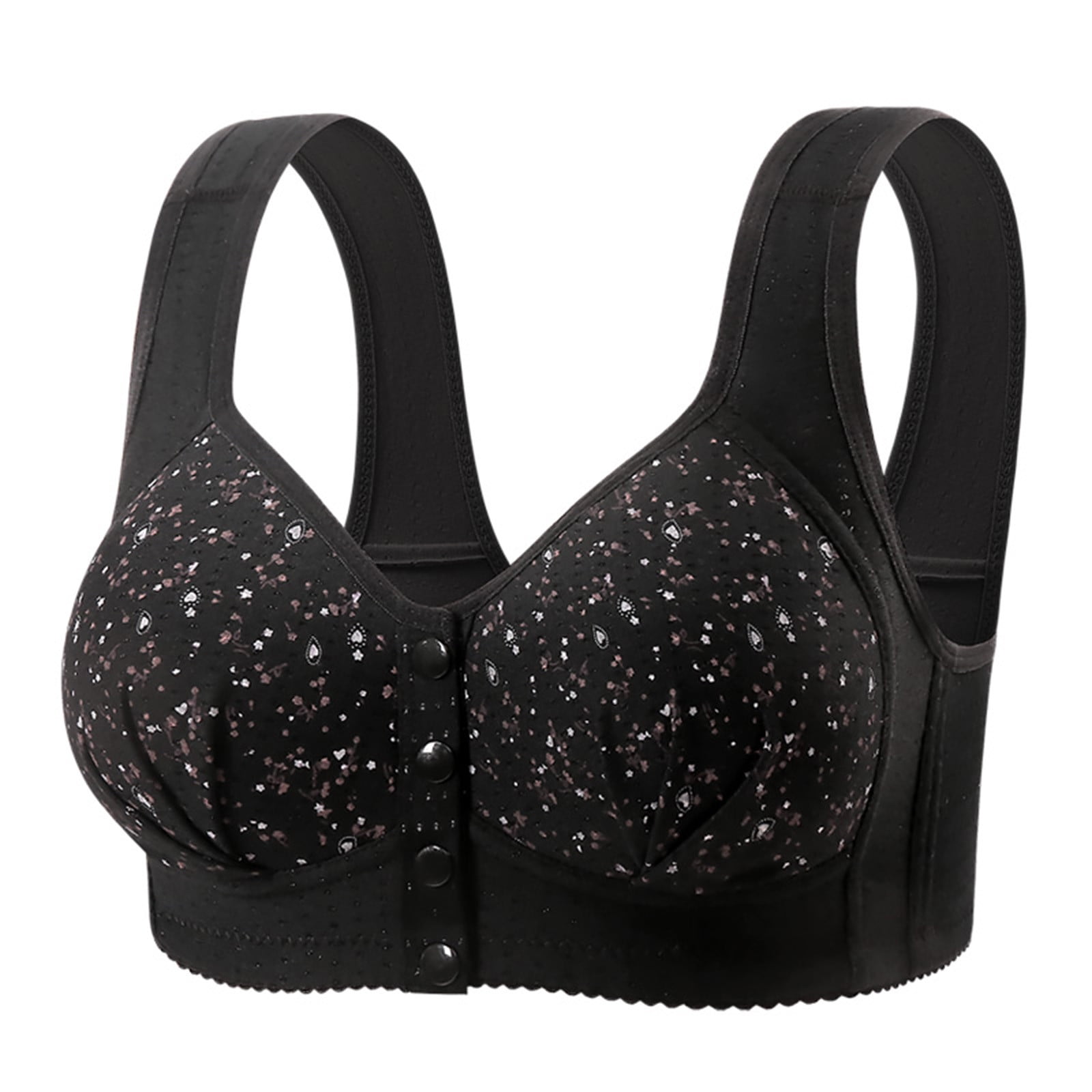 Fewfanhot Women's Front Closure Bra - Gathered Design with Adjustable ...