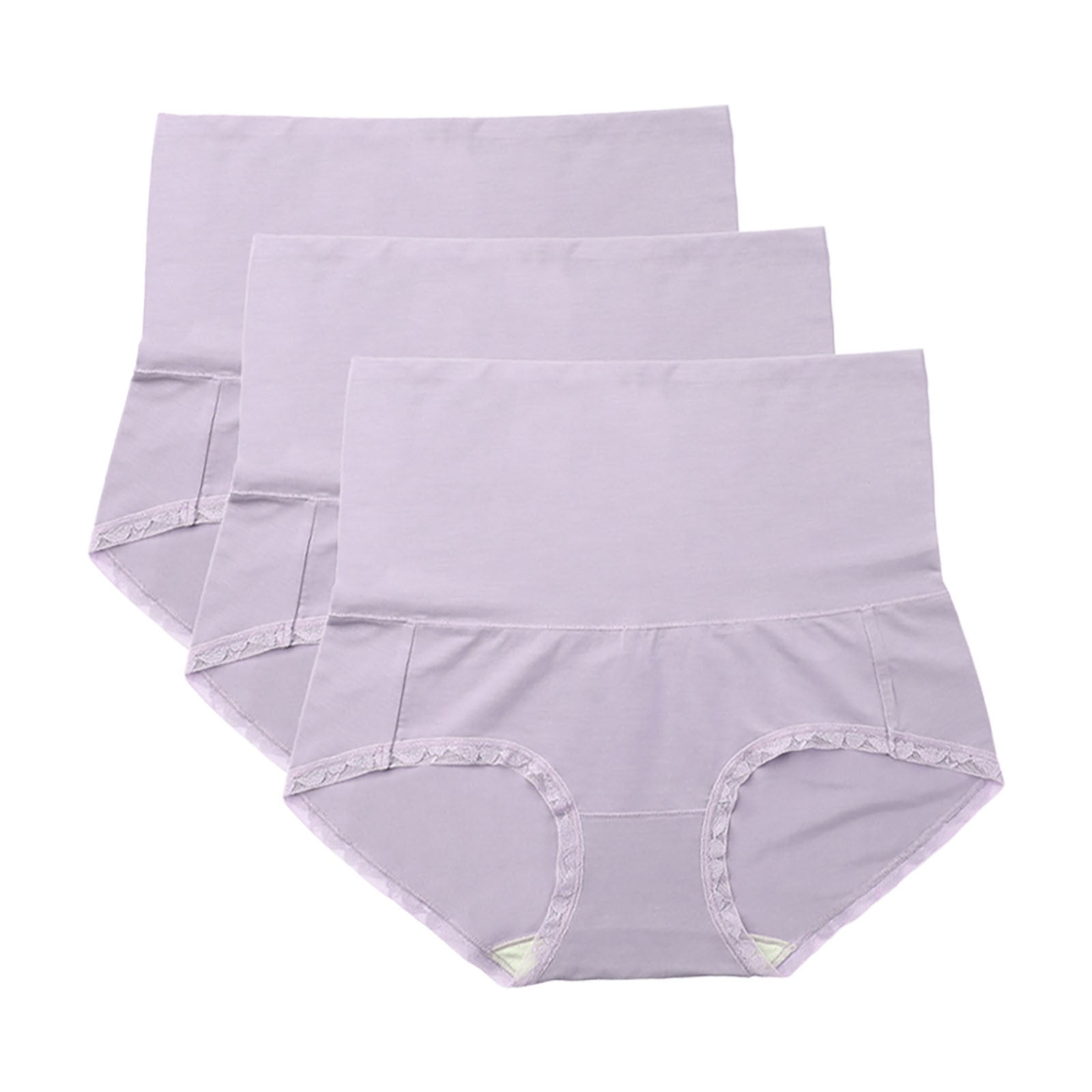 Fewfanhot Women's High Waisted Underwear Solid Color Cotton Briefs ...