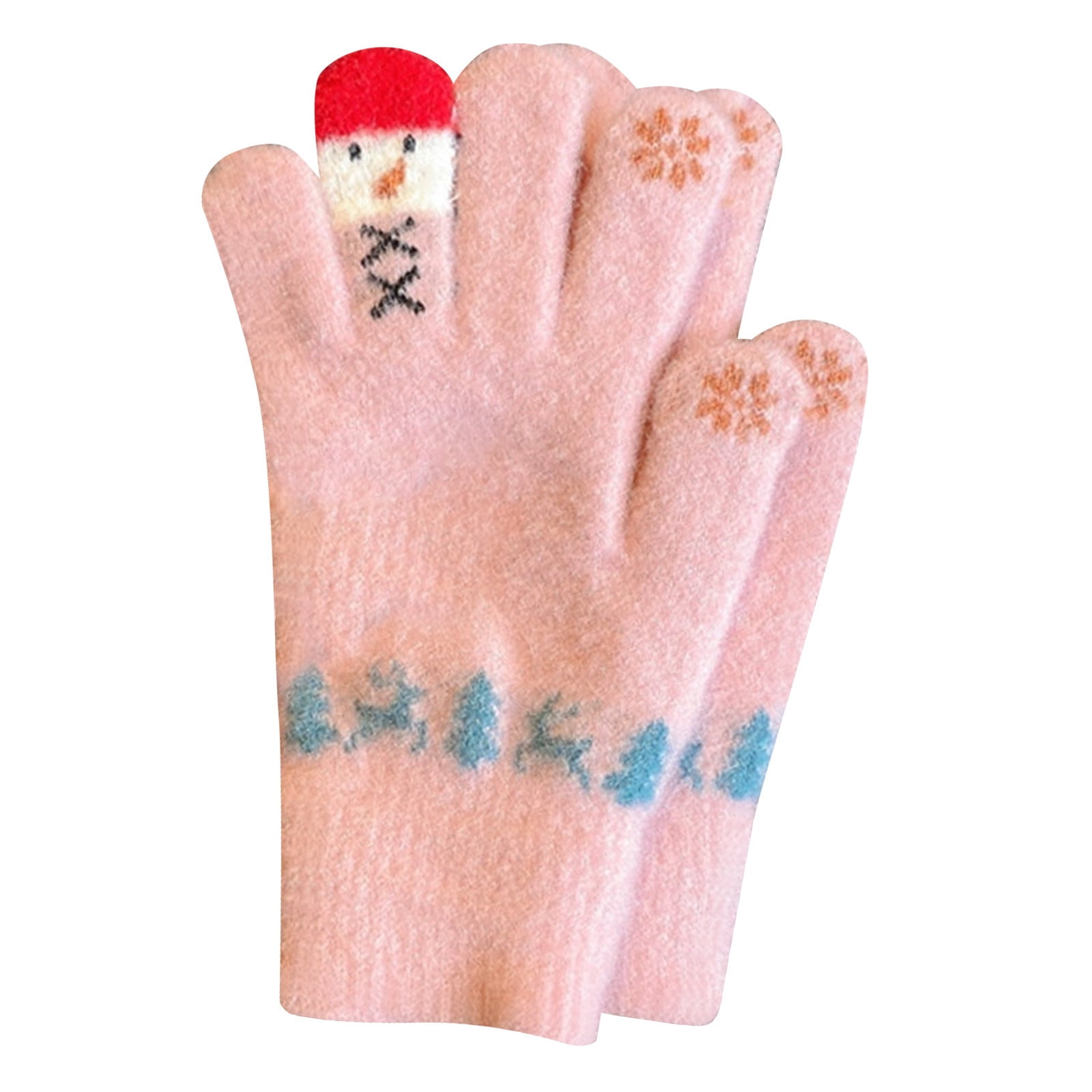 Fewfanhot Women's Layered Warm Gloves, Thick Knitted Wrist Gloves ...