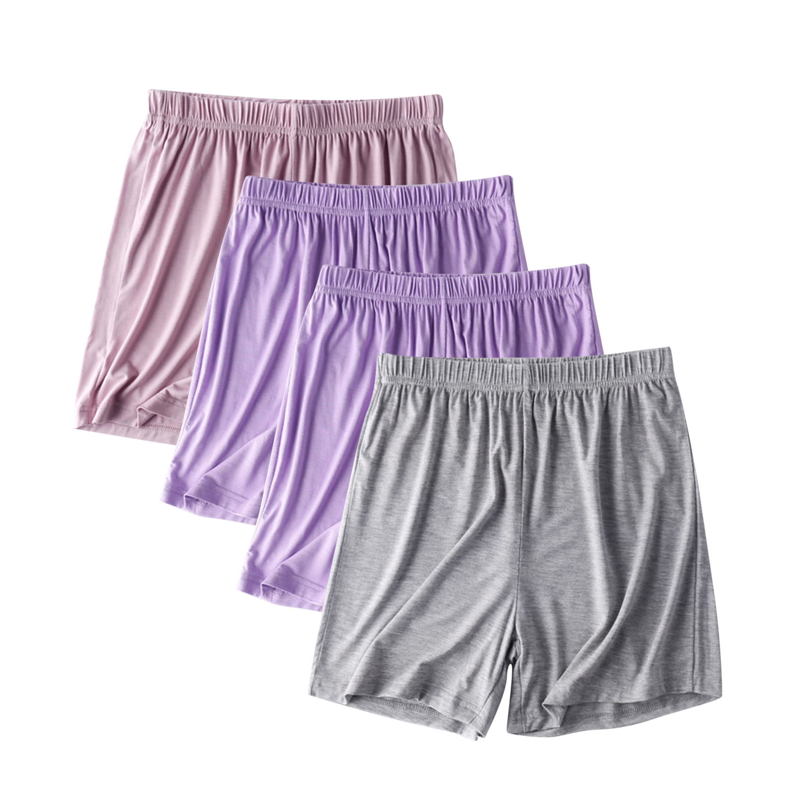Fewfanhot Women's Plus Size Modal Lounge Shorts 4PC Set - Solid Color ...