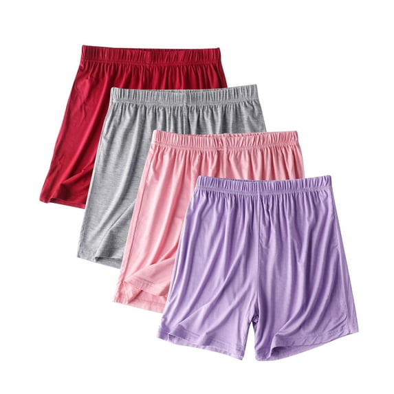 Fewfanhot Women's Plus Size Modal Lounge Shorts 4PC Set - Solid Color ...