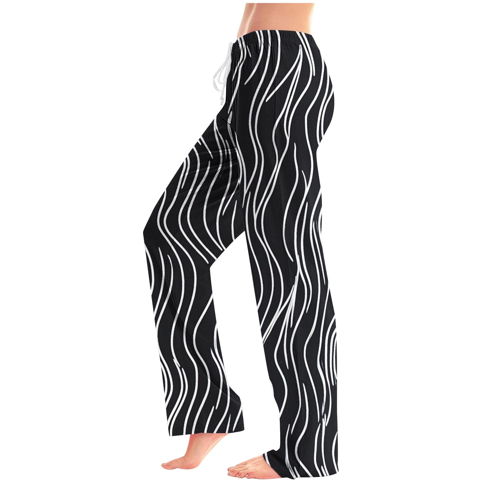 Fewfanhot Women's Printed Pajama Pants - Elastic Waistband Drawstring ...