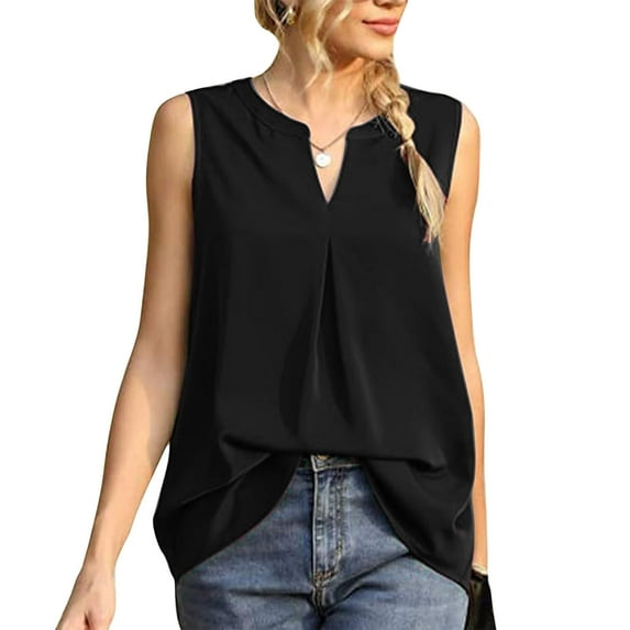 Fewfanhot Women's Solid Color V-Neck Tank Top, Essential Layering ...