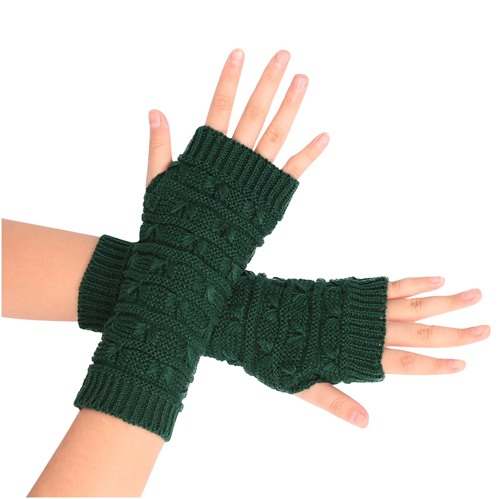 Fewfanhot Women's Thermal Touchscreen Fingerless Gloves - Stretch Knit ...