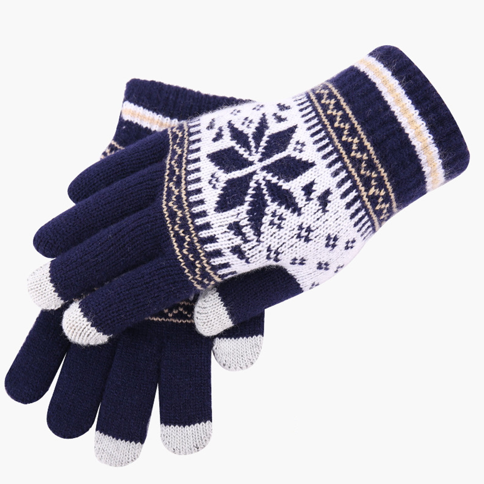 Fewfanhot Women's Thermal Touchscreen Gloves with Snowflake - Stretch ...