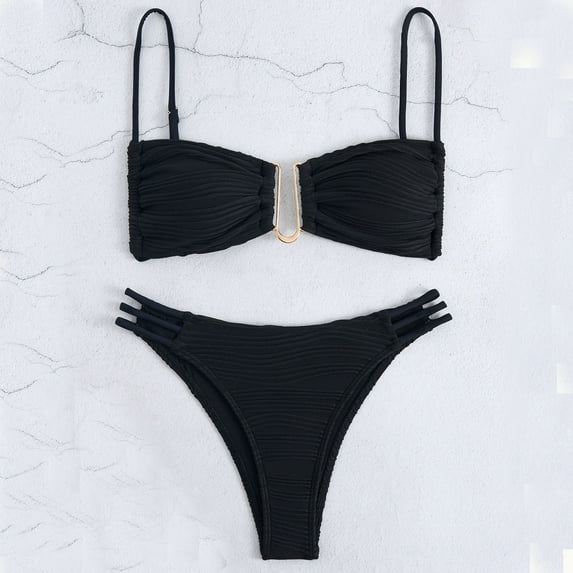 Fewfanhot Women's Three-Point Comfort Bikini Set, Two-Piece Supportive ...