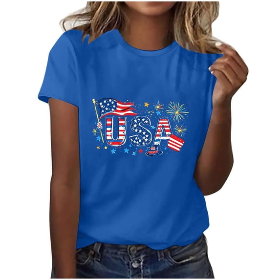 Fewfanhot Women's Tops, Tees & Blouses 4th of July American Flag ...