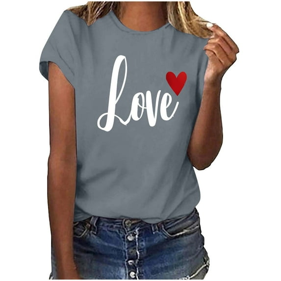 Fewfanhot Women's Tops, Tees & Blouses Love Heart Shirt Valentines Day ...