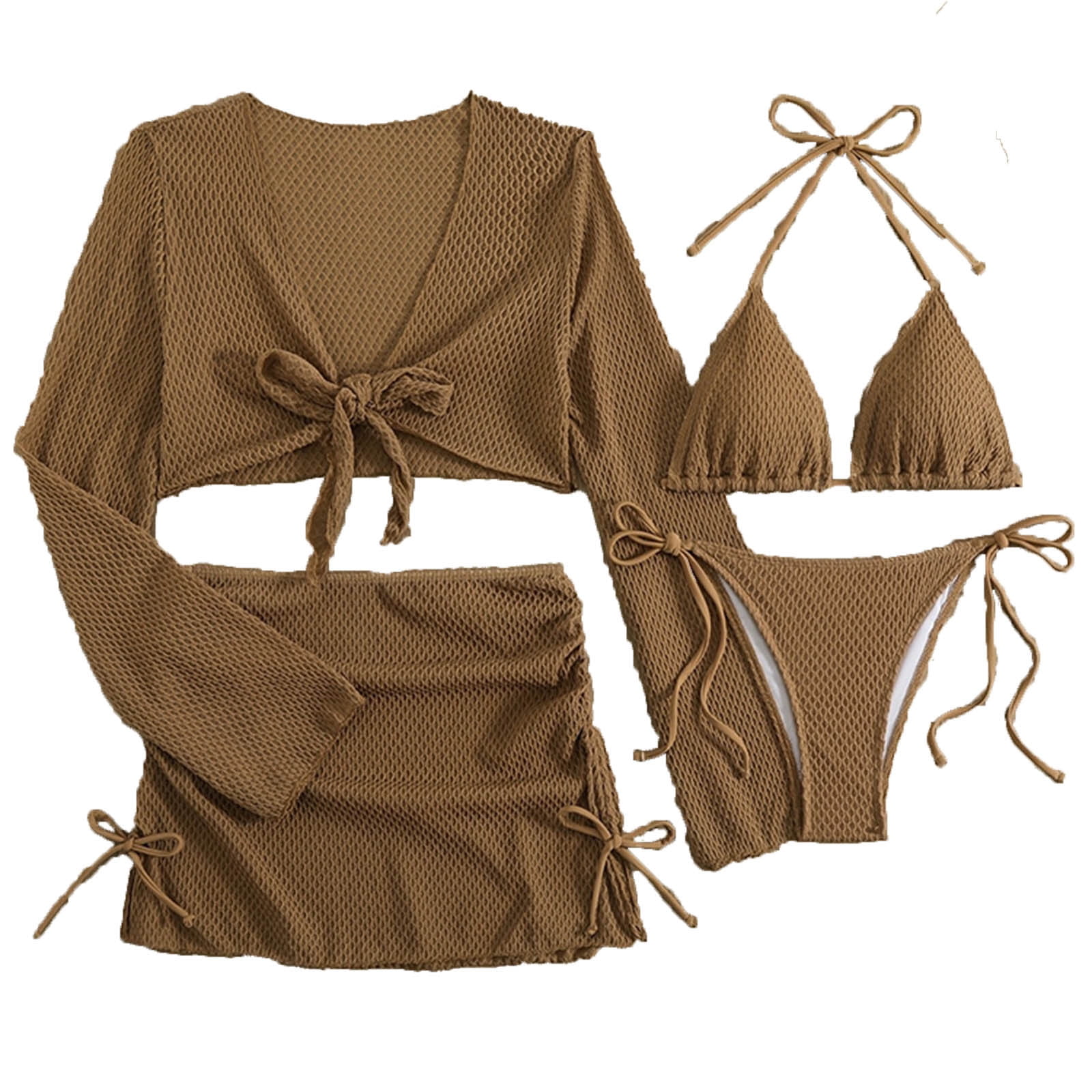 Fewfanhot Womens Bathing Suits Tankinis Mesh Perspective Suit Swimming ...