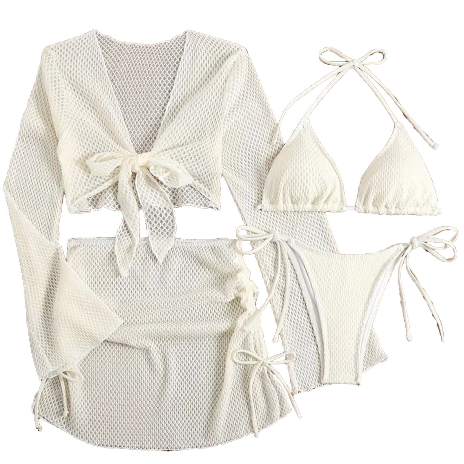 Fewfanhot Womens Bathing Suits Tankinis Mesh Perspective Suit Swimming ...