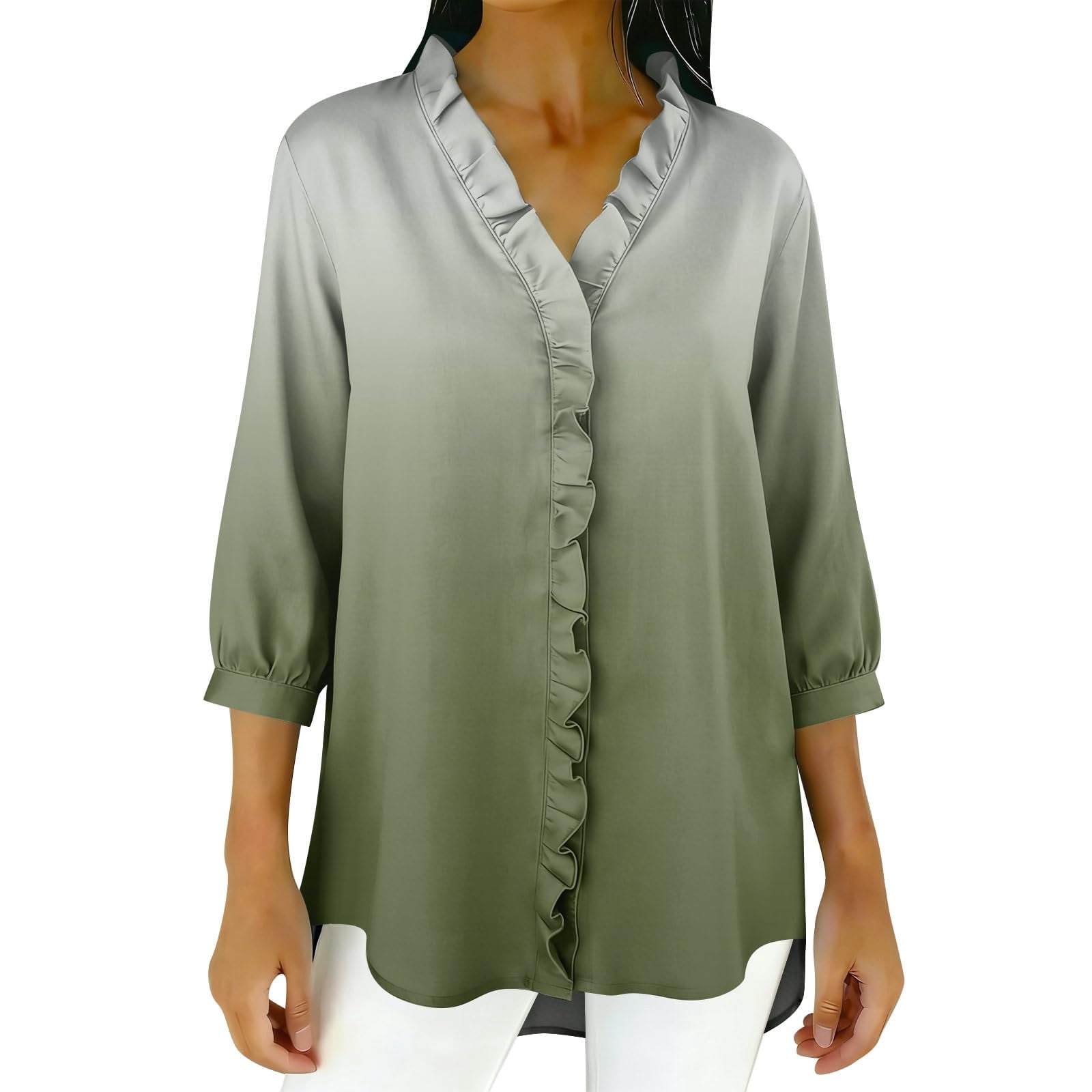 Fewfanhot Womens Blouses Featuring Lace-trimmed Collar Button-up ...