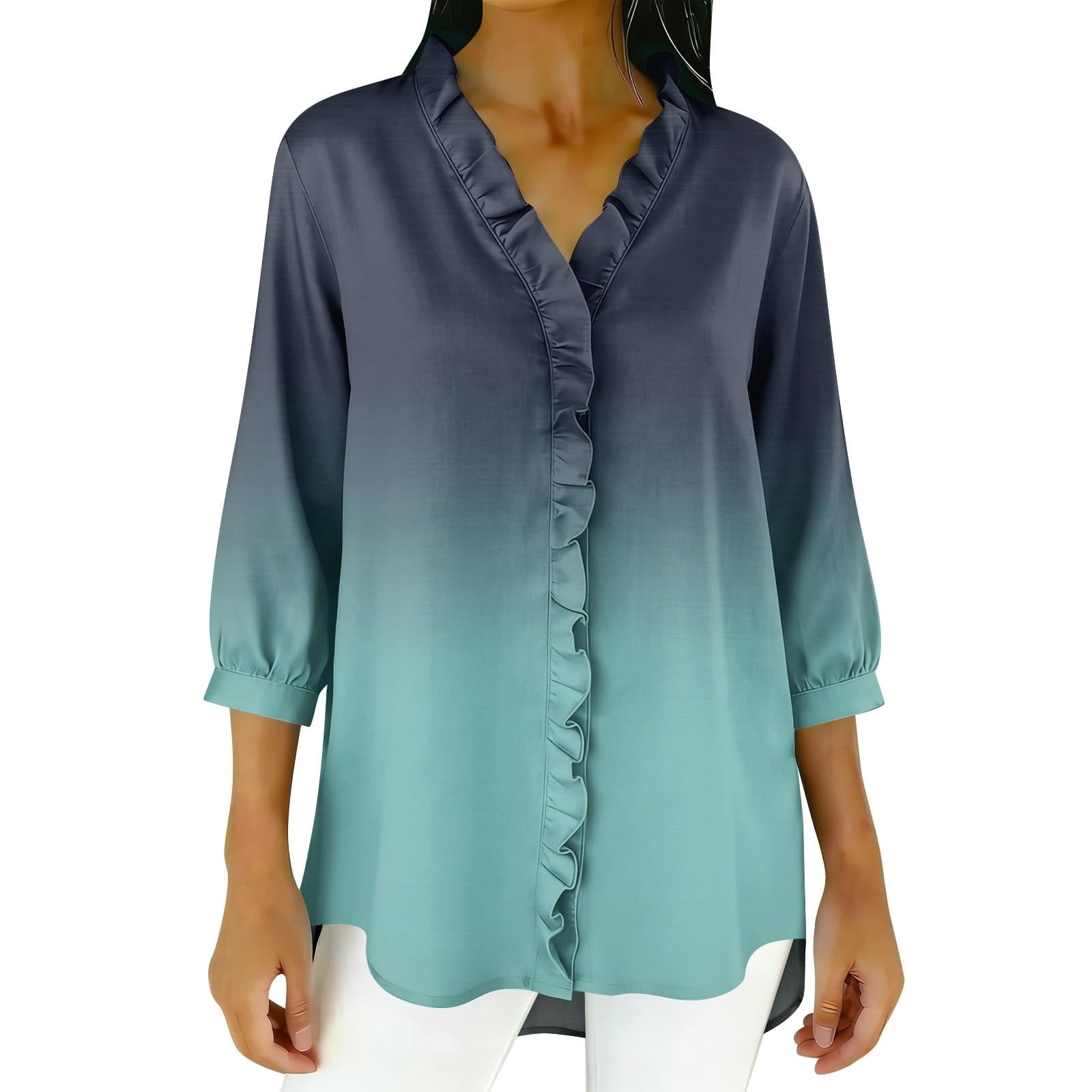 Fewfanhot Womens Blouses Featuring Lace-trimmed Collar Button-up ...