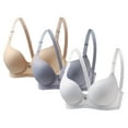 Fewfanhot Womens Bras 3PC T-Shirt Underwire Bra Full Coverage, Lightly ...