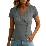 Fewfanhot Womens Clothes Spring Summer Blouse Button Down Shirts Going ...